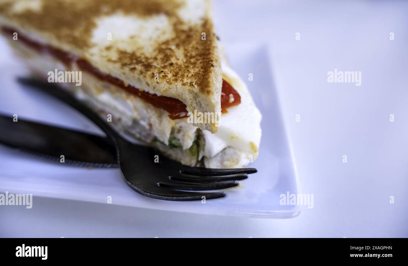 Detail of salty appetizer with toasted bread, food Stock Photo - Alamy