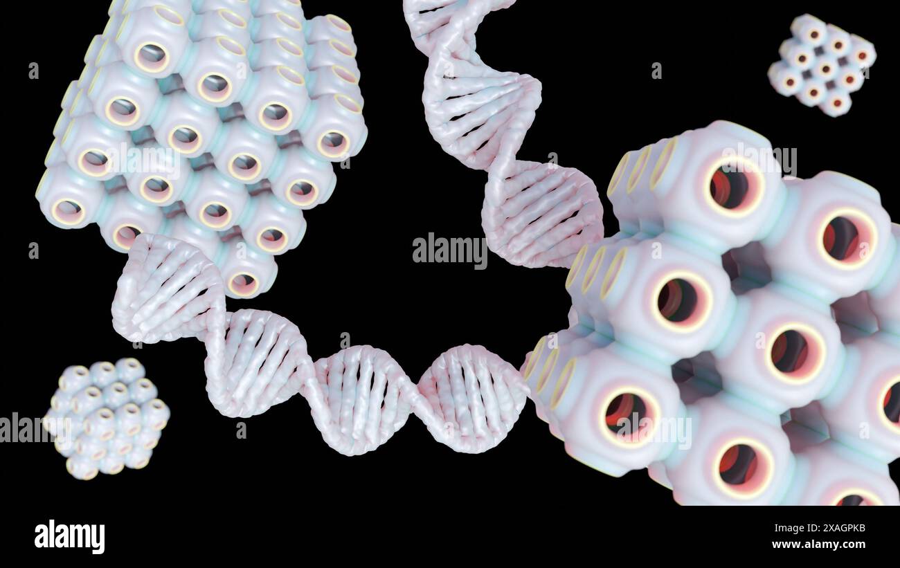 3d rendering of cubosomes are liquid crystalline nano-structures formed ...
