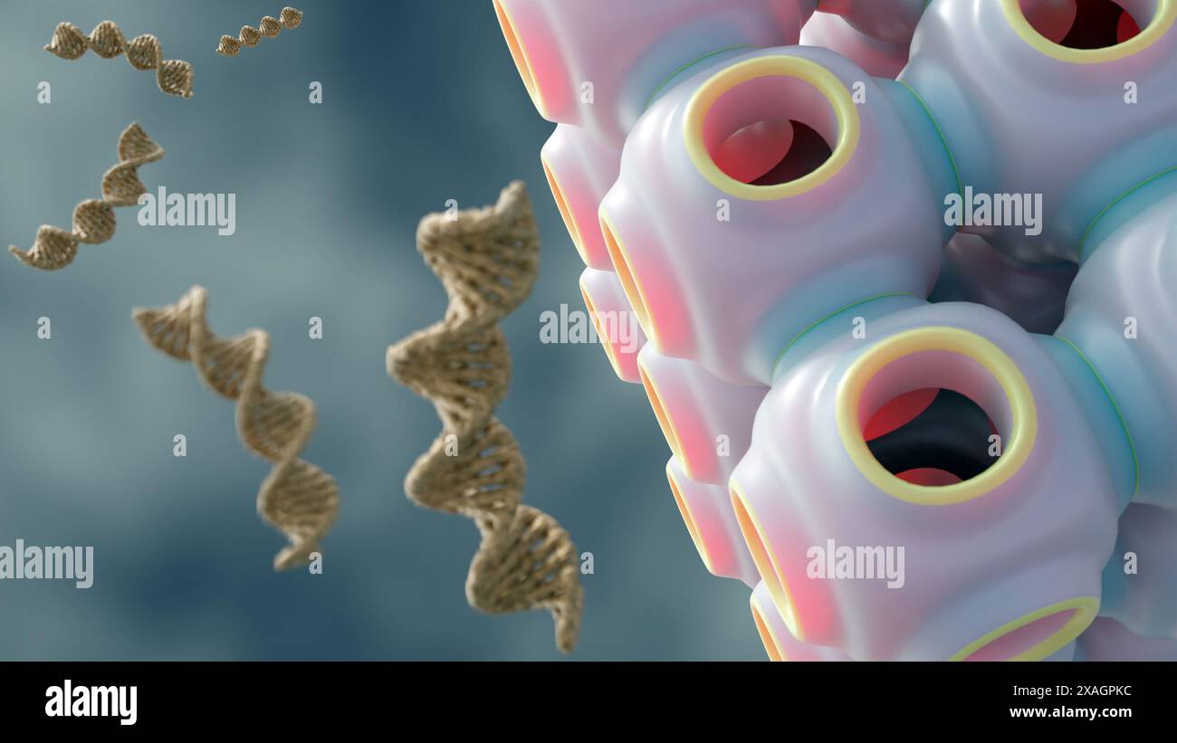 3d rendering of cubosomes are liquid crystalline nano-structures formed ...