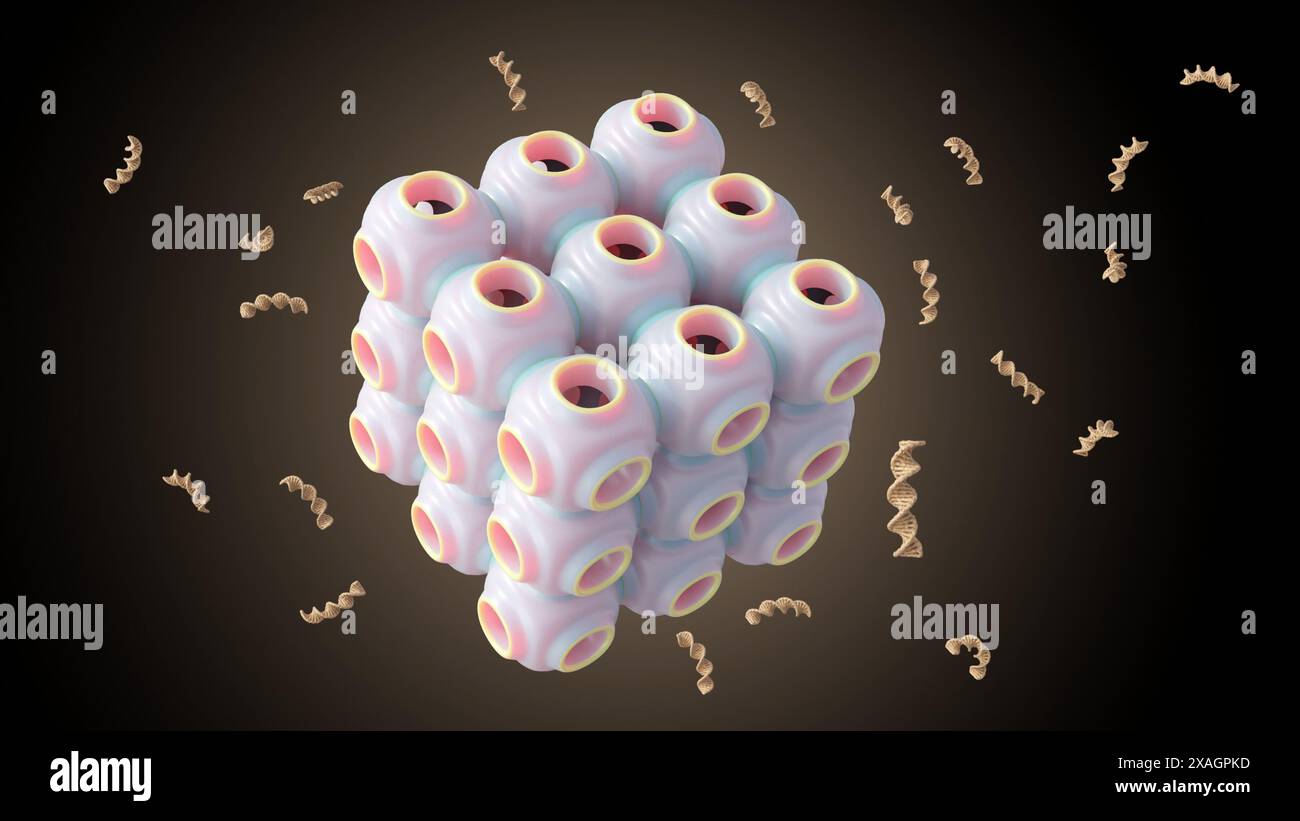 3d rendering of cubosomes are liquid crystalline nano-structures formed ...