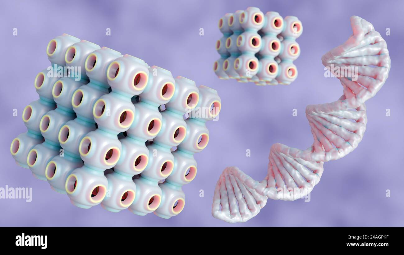 3d rendering of cubosomes are liquid crystalline nano-structures formed ...