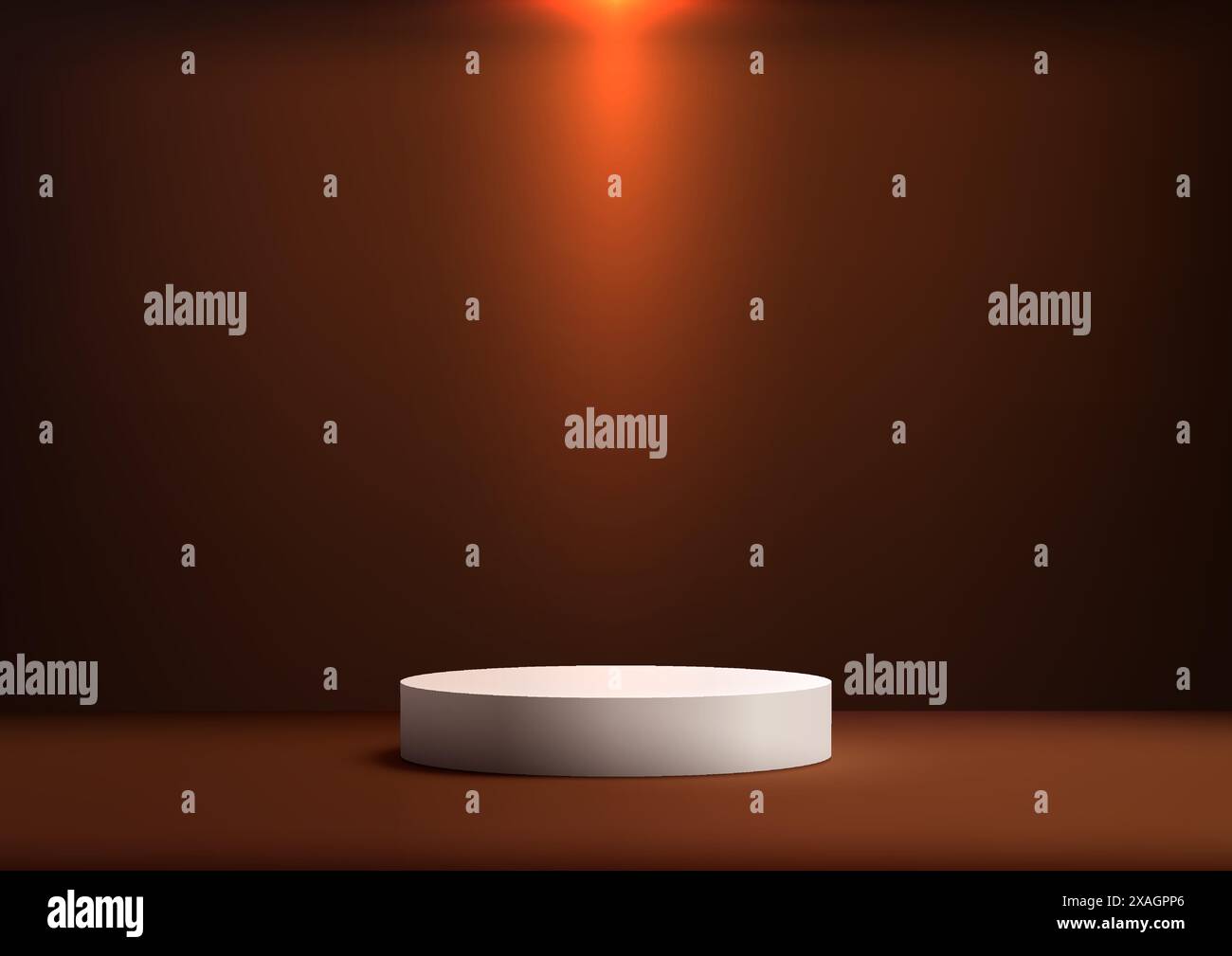 3D White Circle Podium on Brown Background with Light, Entertainment ...