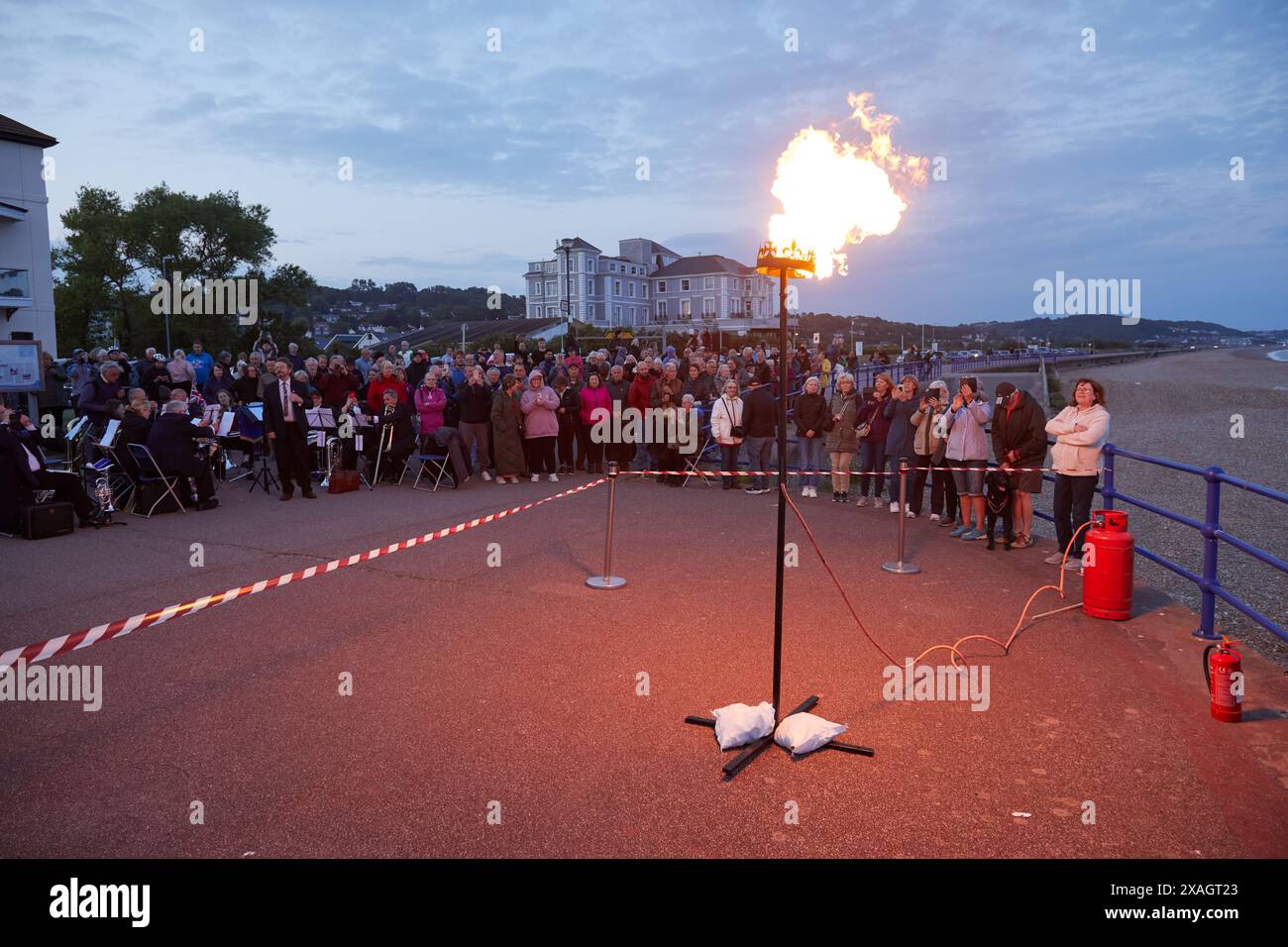 The D Day 80 beacon lighting ceremony, Marine Parade, Hythe, Kent, UK ...
