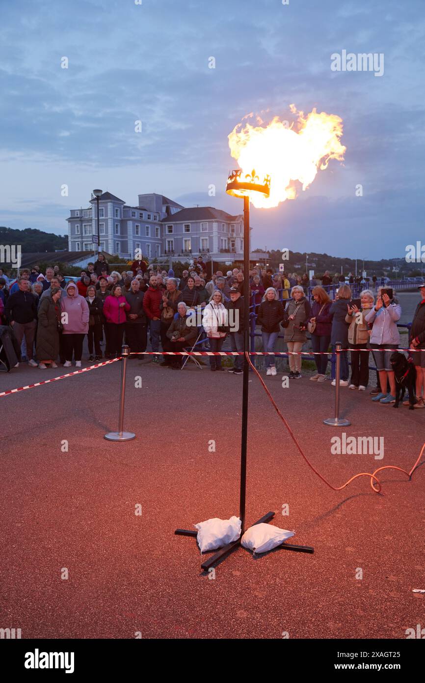 The D Day 80 beacon lighting ceremony, Marine Parade, Hythe, Kent, UK ...