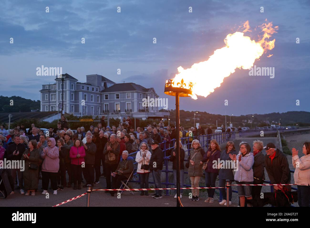 The D Day 80 beacon lighting ceremony, Marine Parade, Hythe, Kent, UK ...
