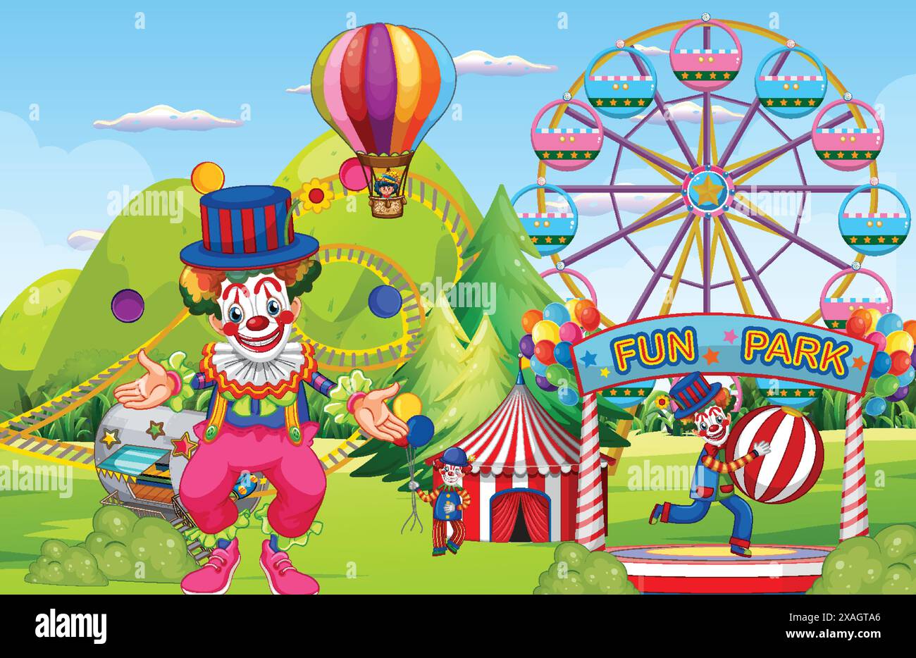 Children balloons park Stock Vector Images - Alamy