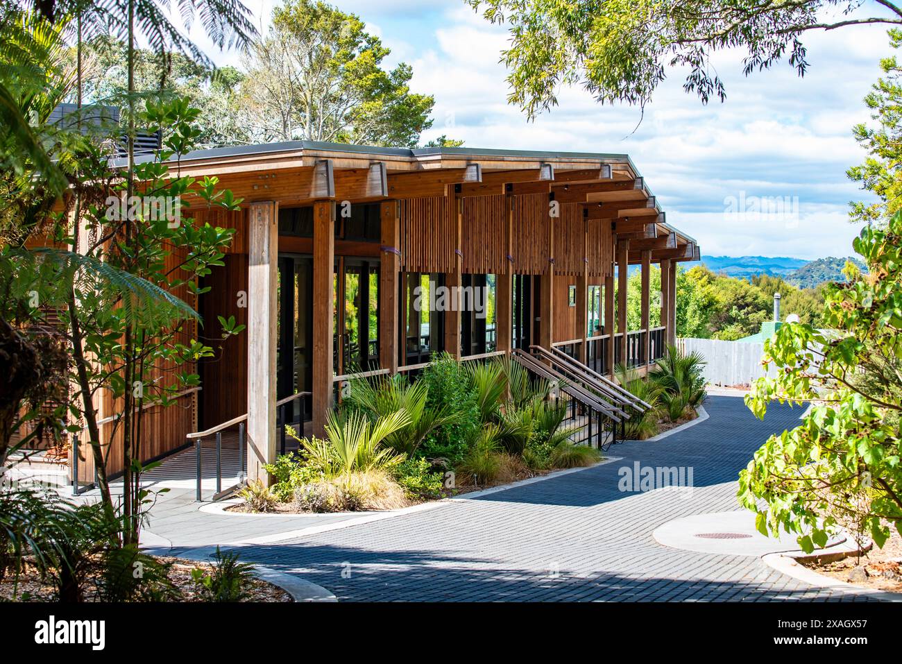One of the buildings at the Treaty Grounds of Waitangi on New Zealand's ...