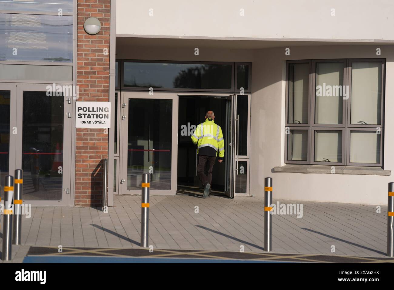 Early voters arrive to cast their votes in the local and European ...