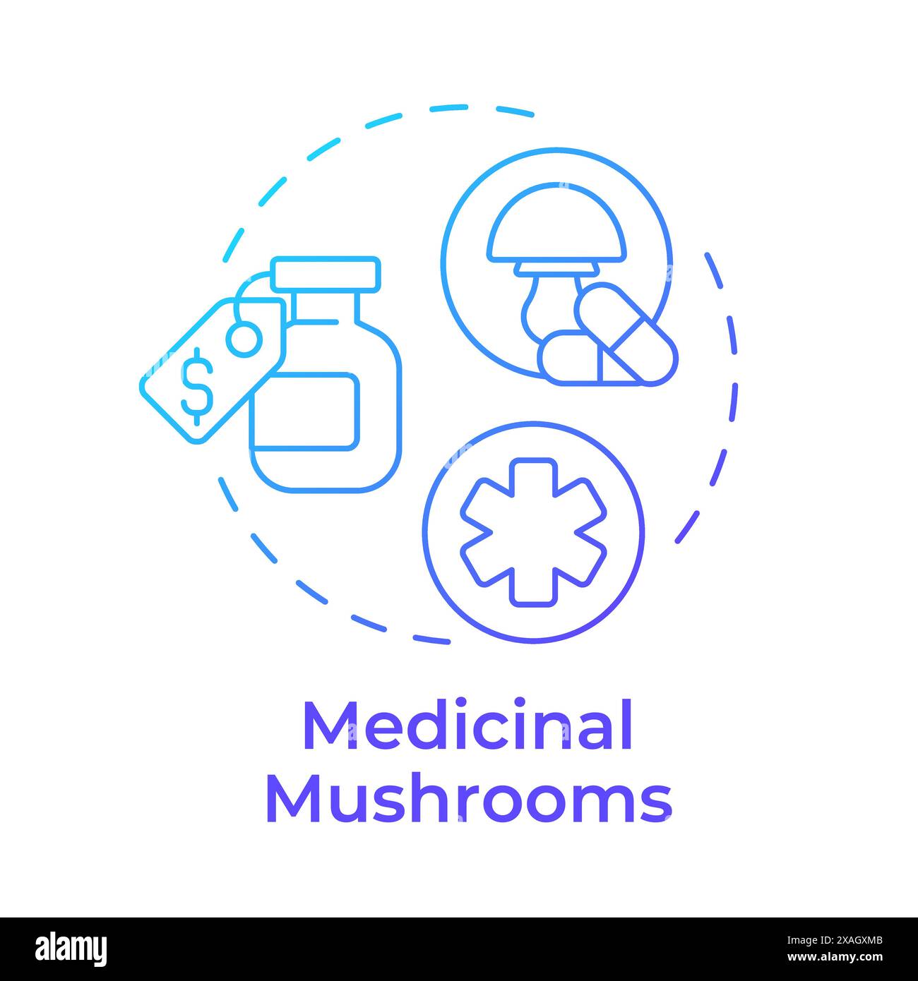 Medicinal mushrooms blue gradient concept icon Stock Vector Image & Art ...