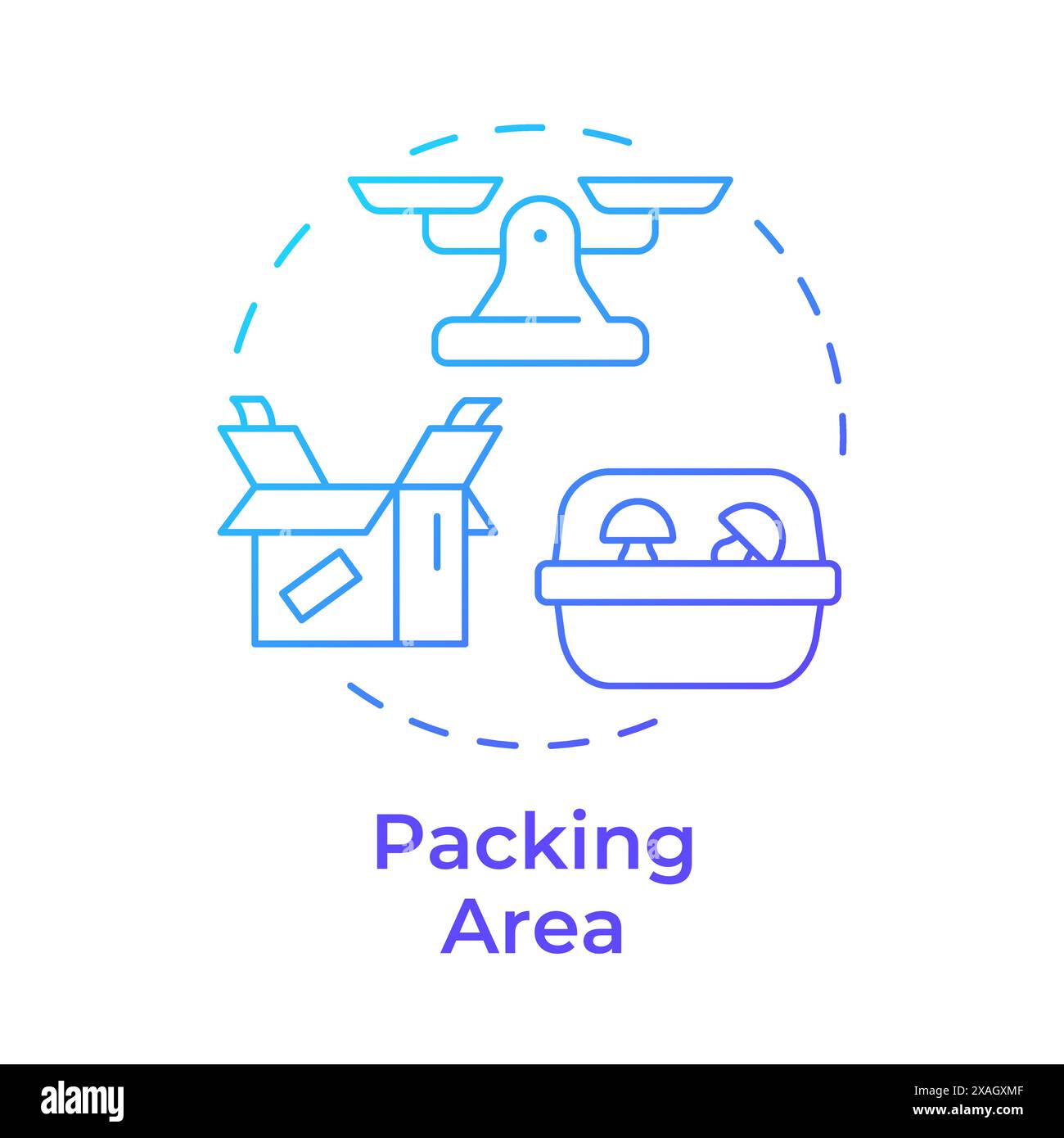 Packing area blue gradient concept icon Stock Vector Image & Art - Alamy