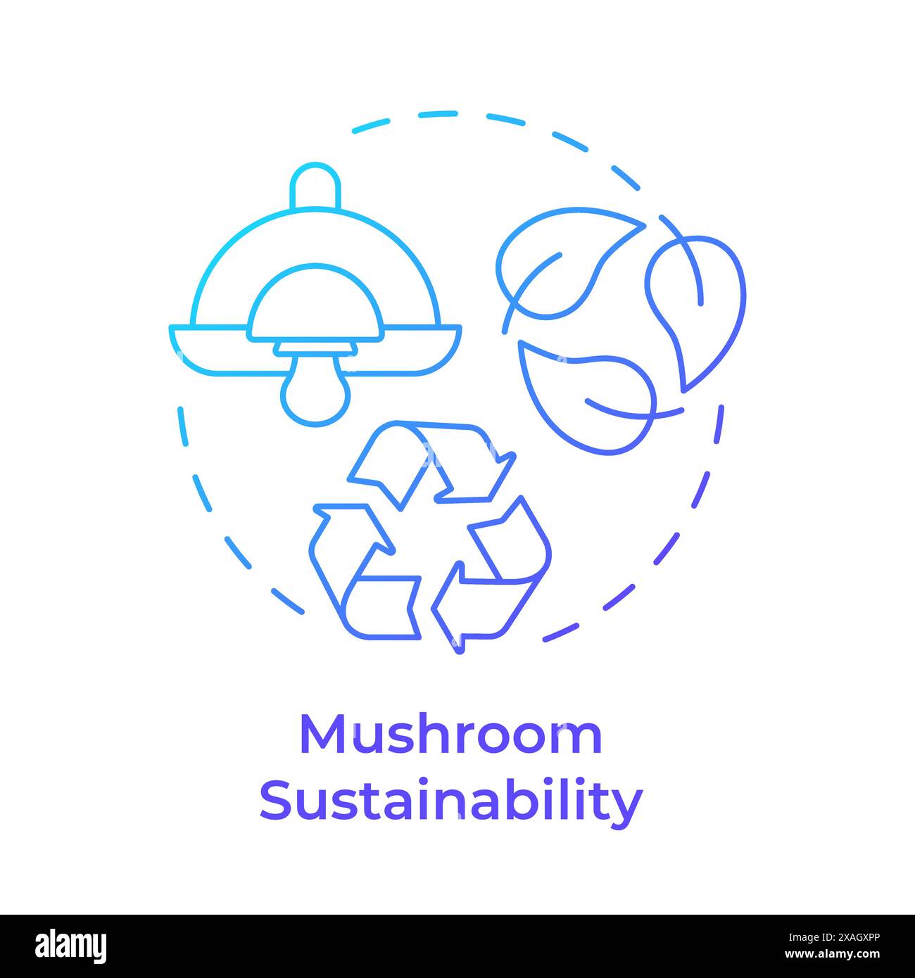 Mushroom sustainability blue gradient concept icon Stock Vector Image ...