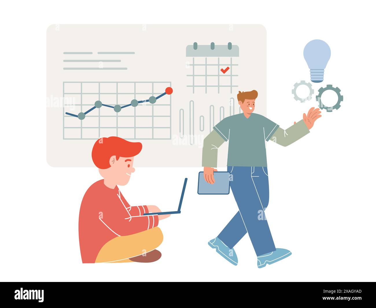 project initiation planning and management coworker with laptop ...