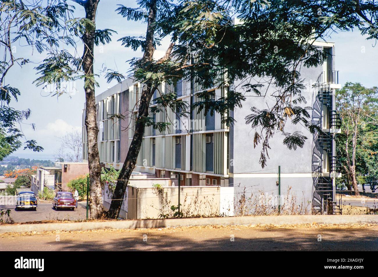 Modern architecture 1960s building offices or residential apartments ...