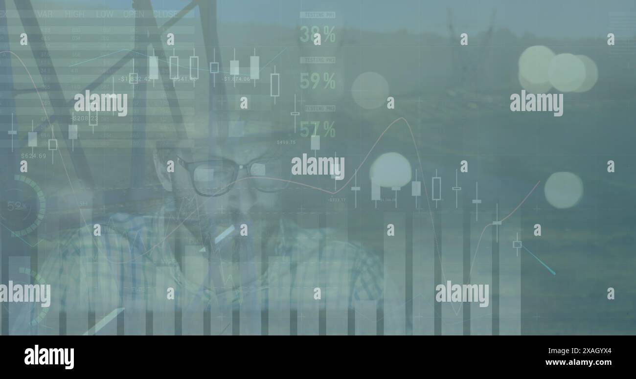 Financial graph animation over business hi-res stock photography and ...