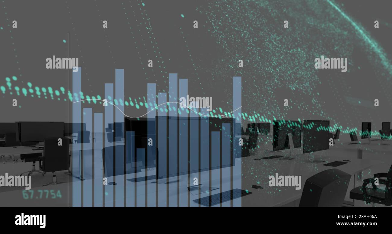 Image of statistical data processing against empty office Stock Photo - Alamy