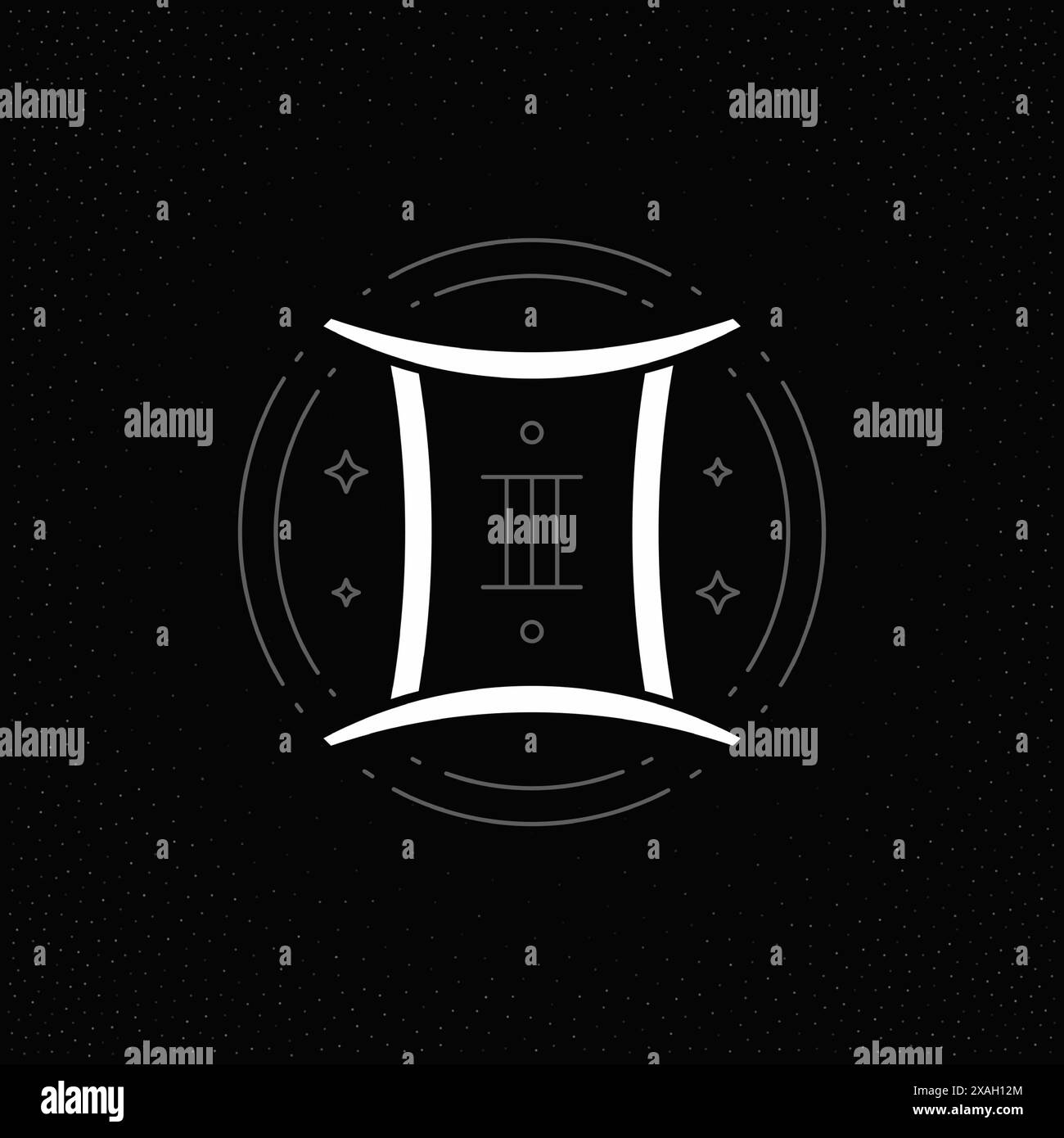 Gemini zodiac symbol minimal astrology line art vintage logo decorative ...
