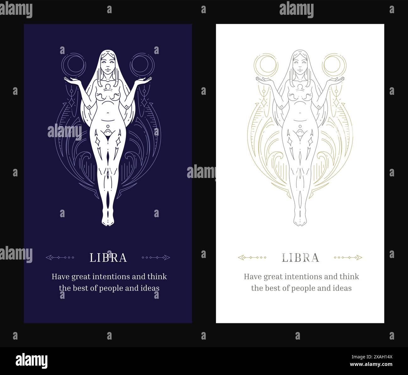 Libra zodiac antique woman goddess mythology line art deco poster ...