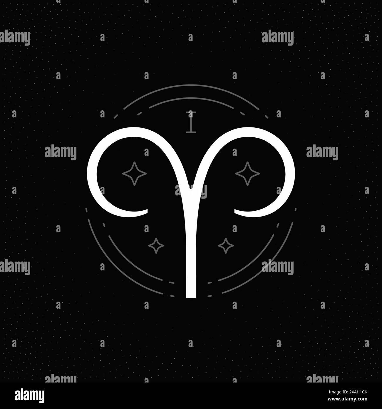 Aries zodiac symbol horoscope astrology esoteric line art vintage logo ...