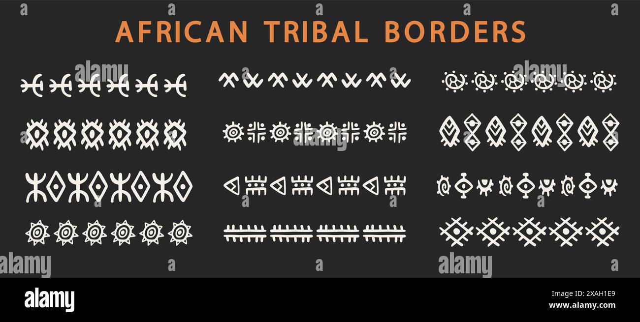 Abstract African tribal borders geometric strokes Stock Vector Image ...