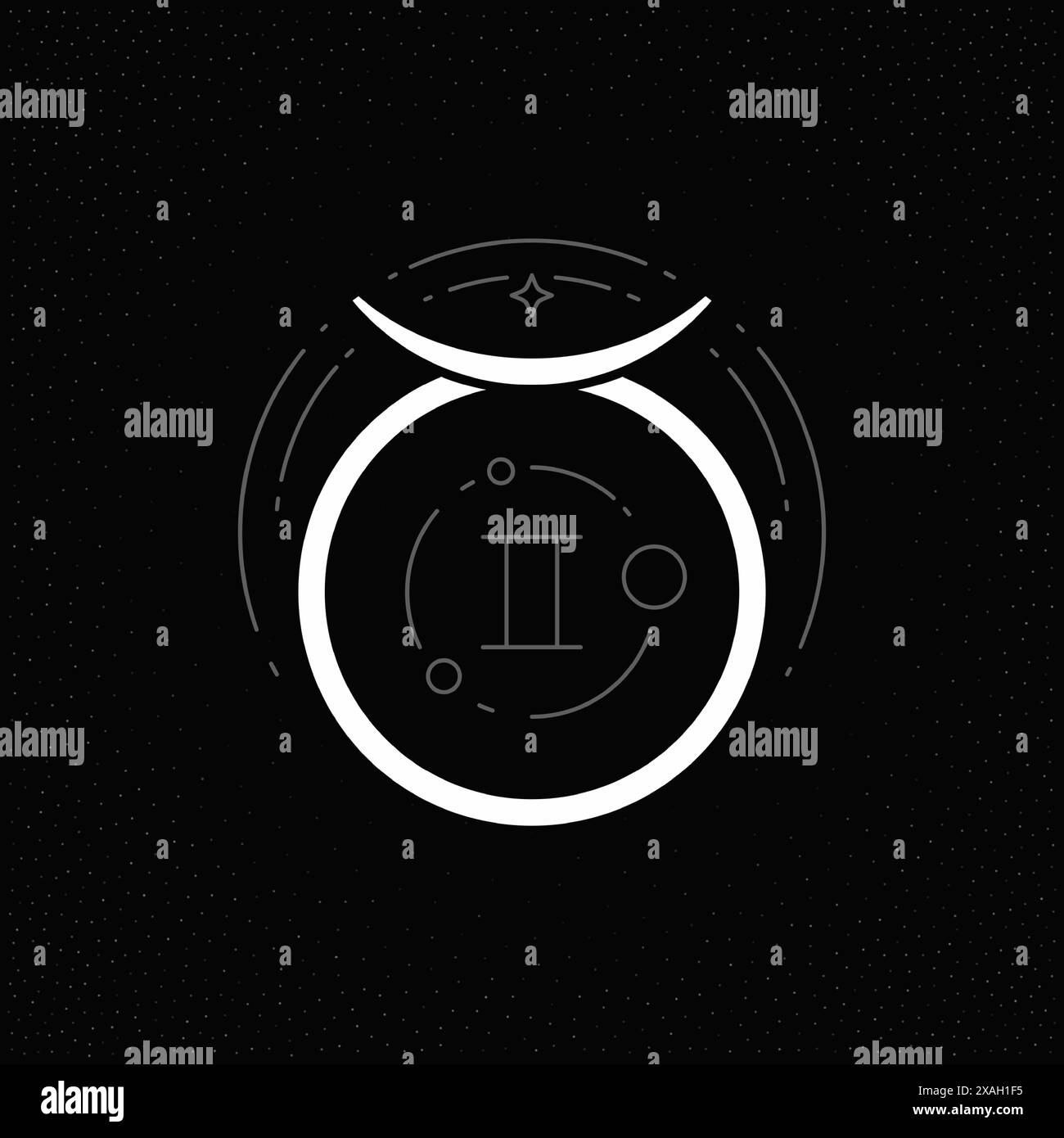 Taurus zodiac astrology esoteric horoscope line art vintage logo symbol ...