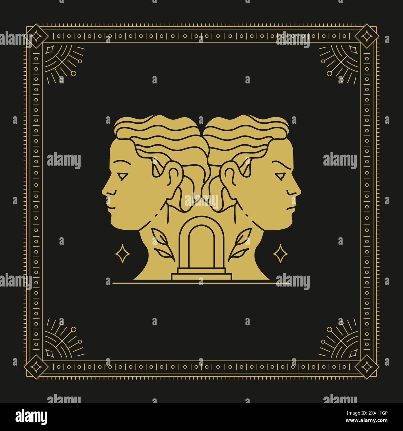 Gemini zodiac ancient woman face astrology future prediction symbol ...