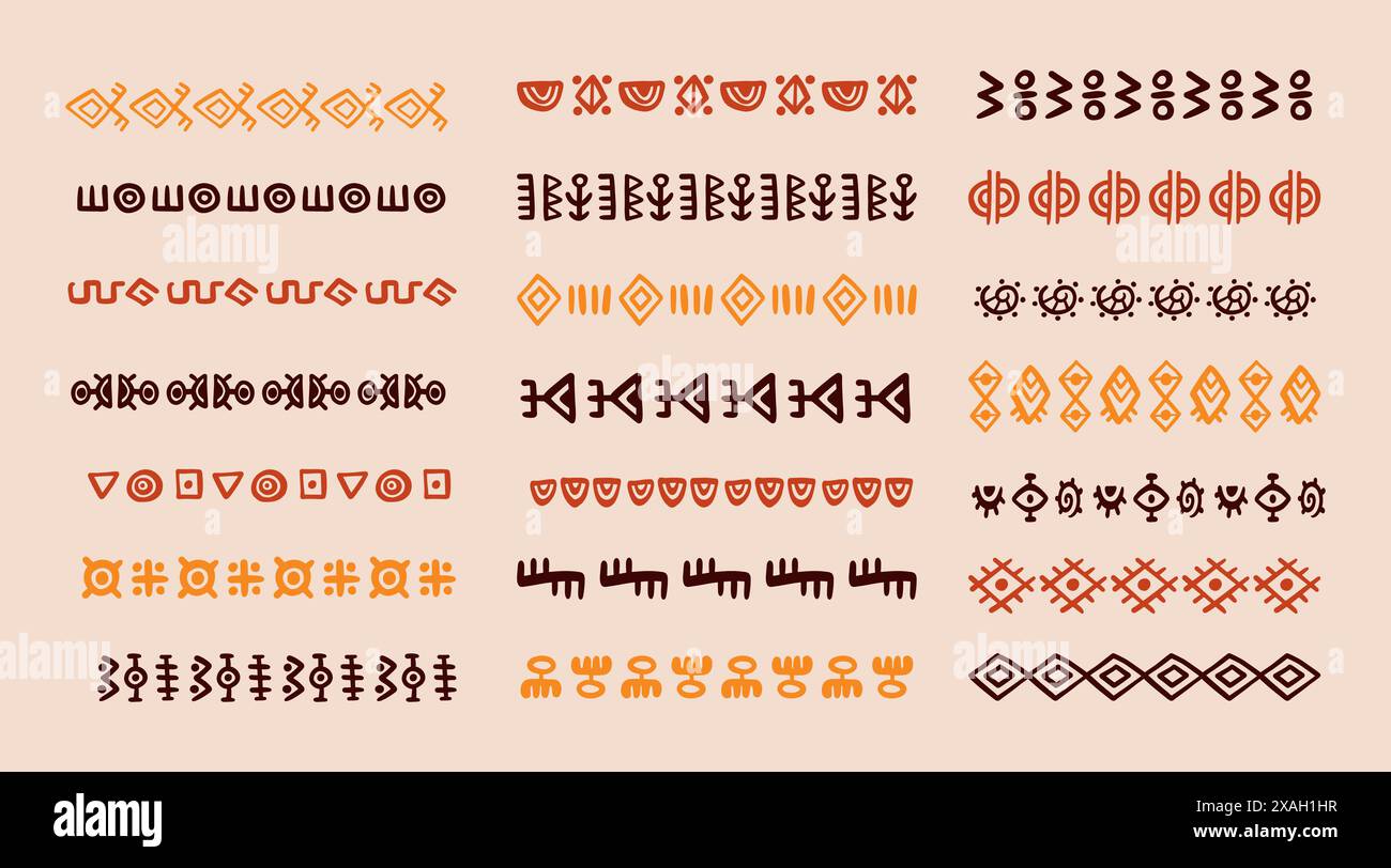 Abstract African tribal borders geometric strokes Stock Vector Image ...