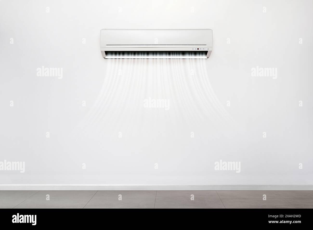 empty wall mounted white color inverter air conditioner Stock Photo - Alamy