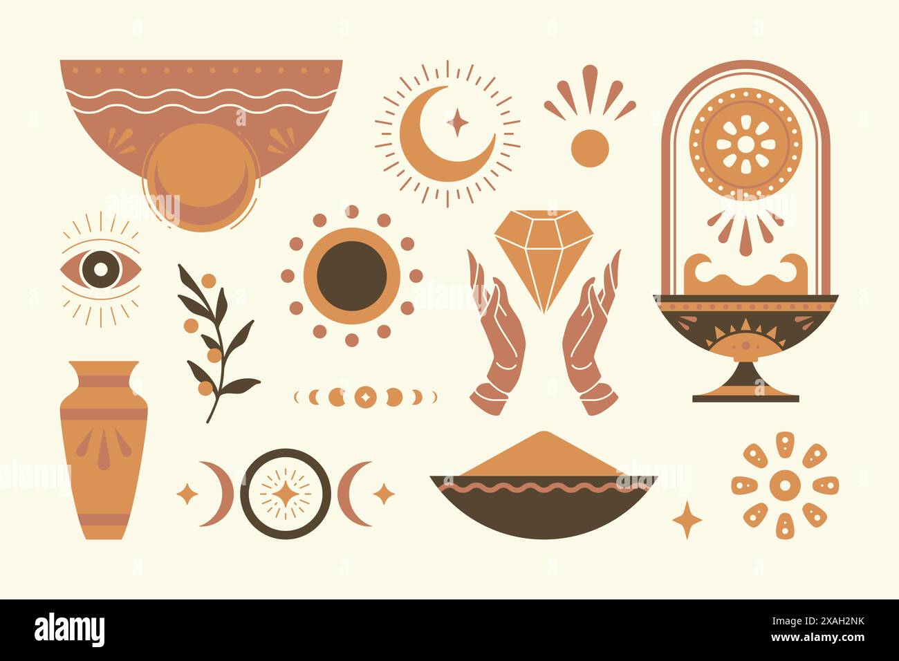Abstract african ethnic decorative design elements set vector ...