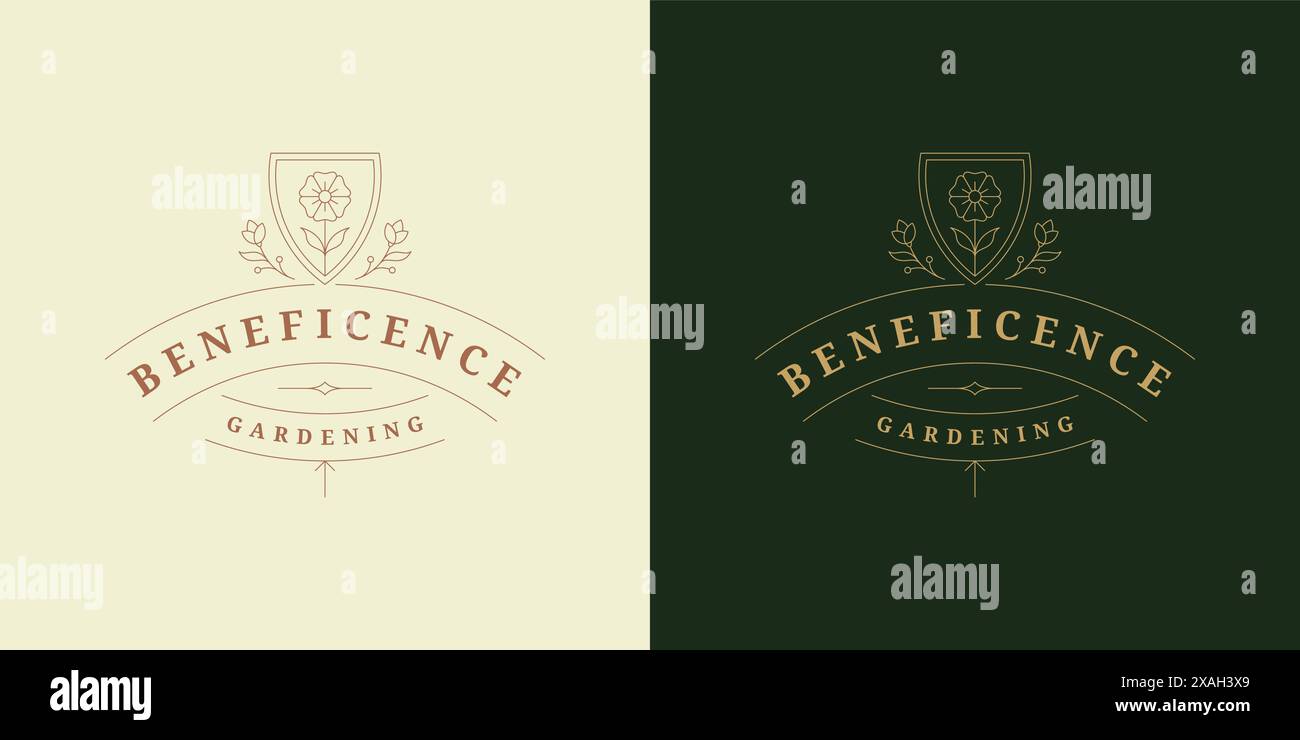 Abstract blooming flower logo emblem design template vector ...