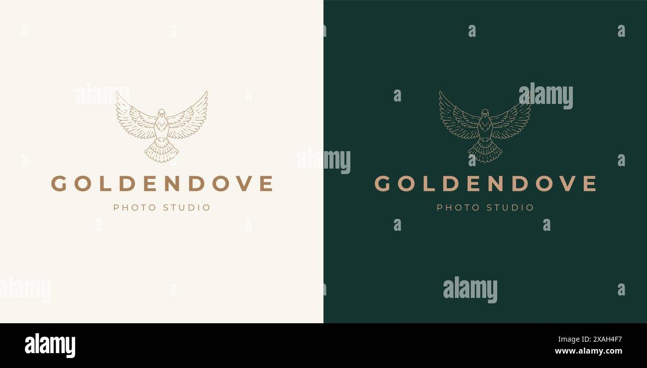 Flying pigeon logo emblem design template vector illustration in ...