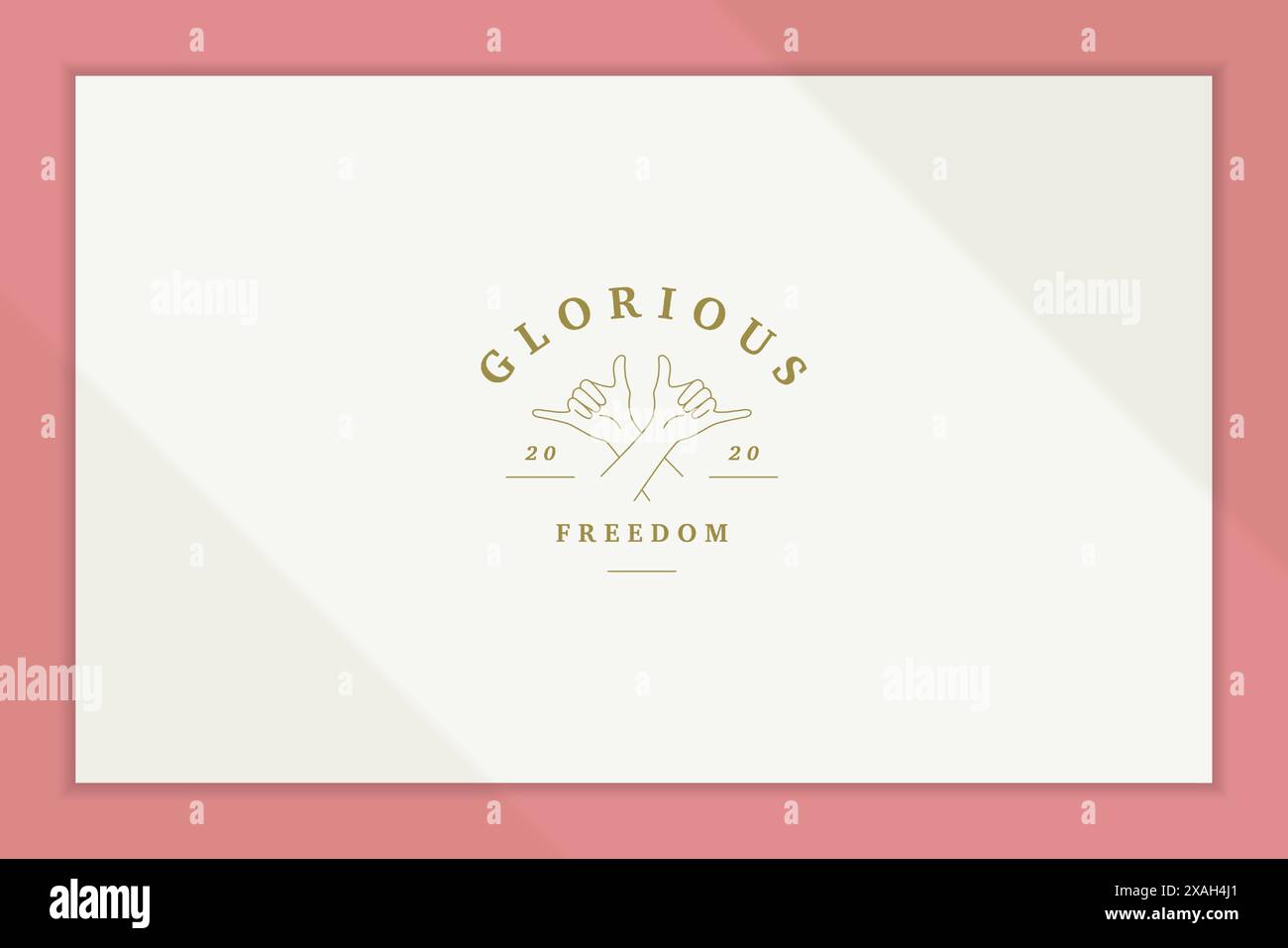 Minimal vector illustration of emblem with crossed hands gesturing ...