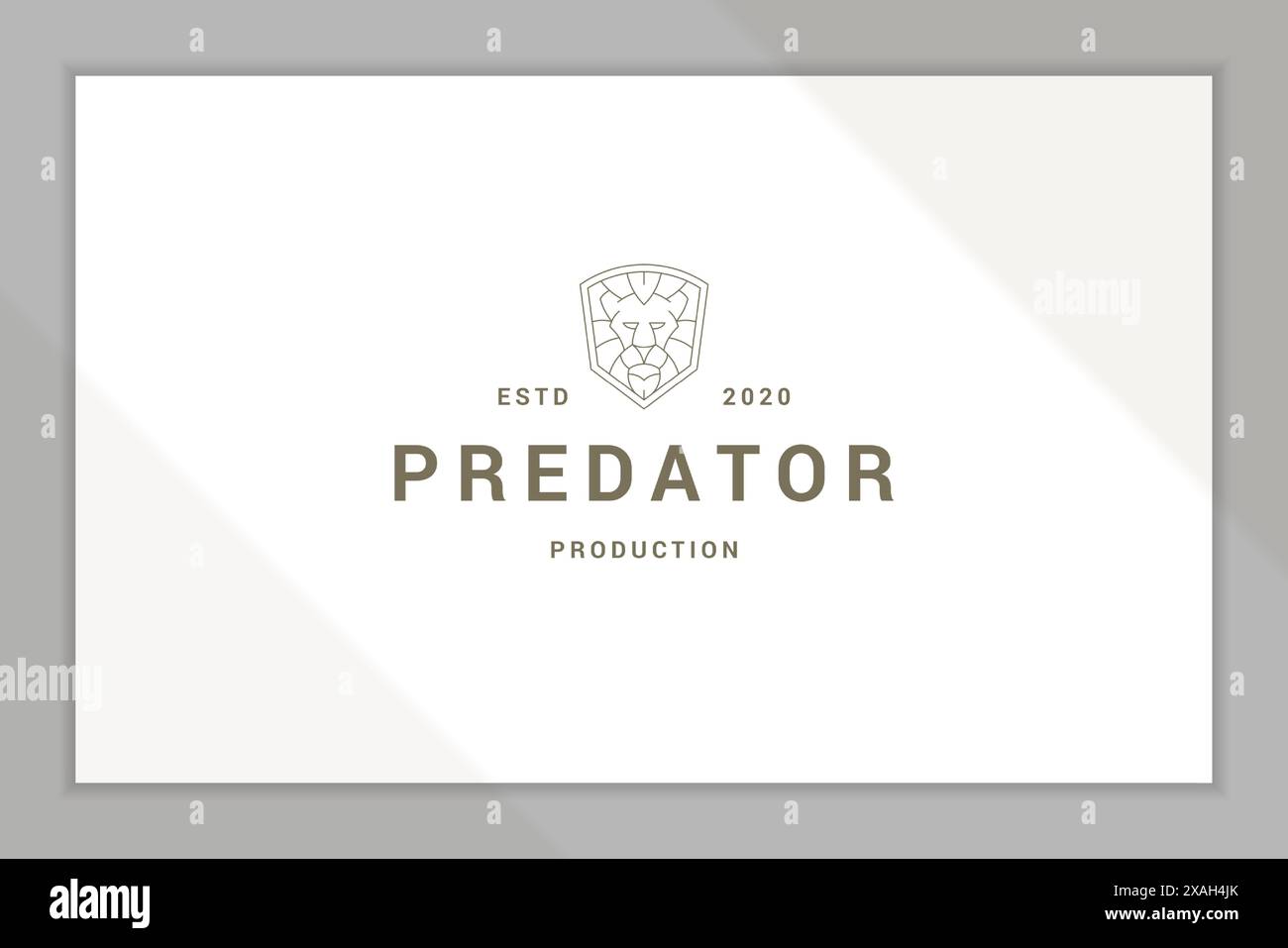 Minimal vector illustration of linear style logo template of shield ...