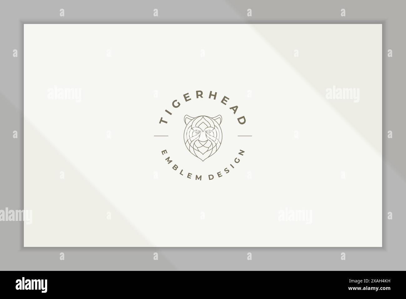 Minimal vector illustration of linear style emblem with simple ...