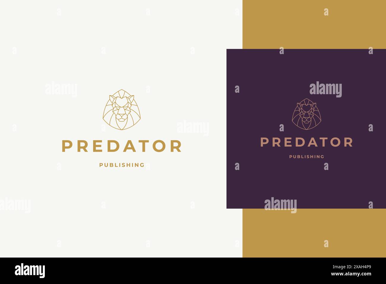 Simple vector illustration of outline emblem template with geometric ...