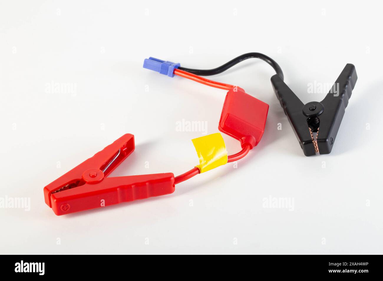 Electrical clamps for starting a car engine on a white background Stock ...