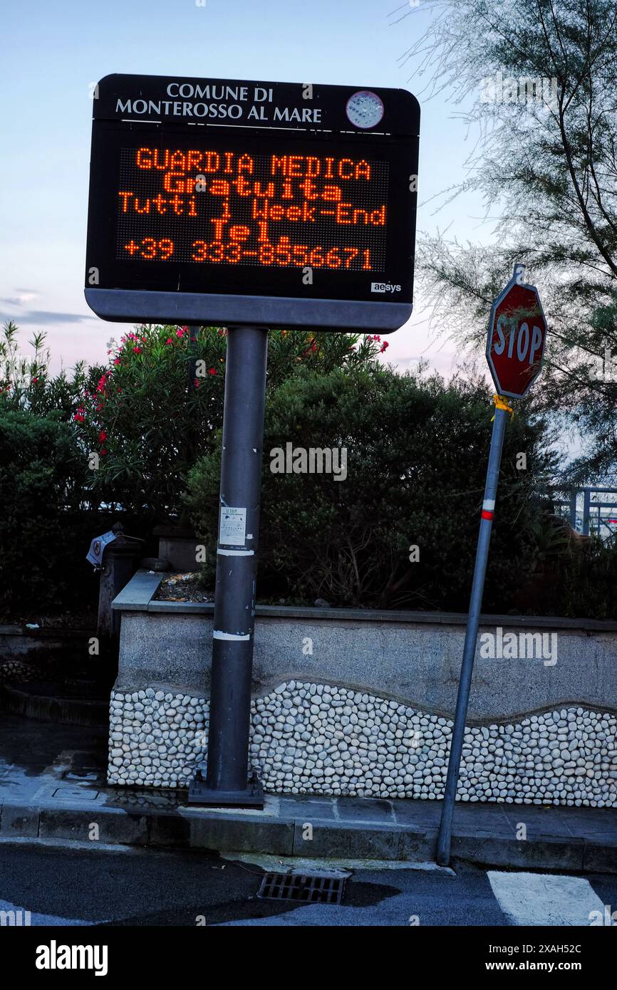 A fixed illuminated information sign for the Commune Di Monterosso Al ...