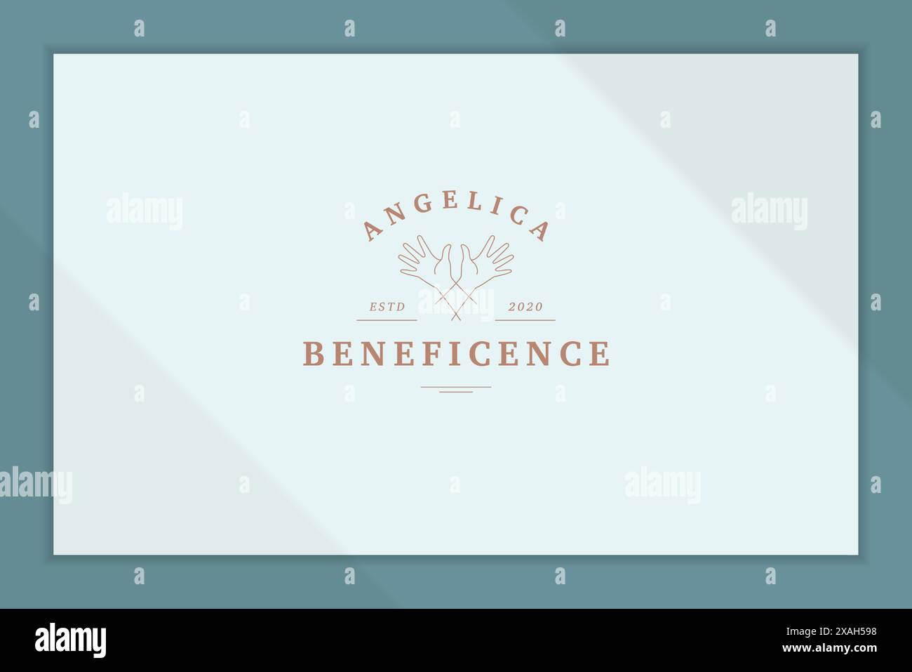 Minimal vector illustration of simple outline logo template of elegant ...