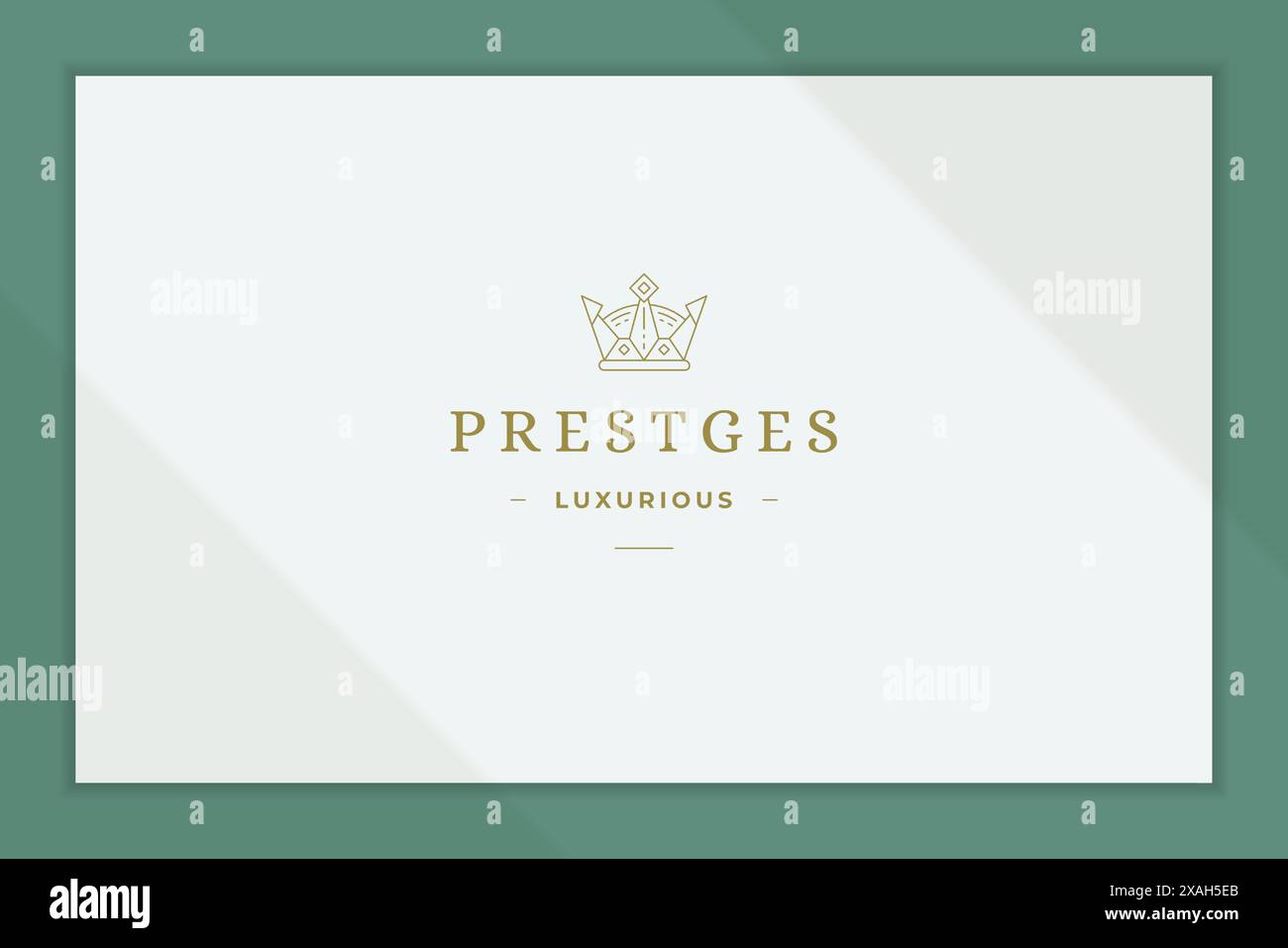 Minimal vector illustration of simple linear style logo template of elegant luxury crown ...
