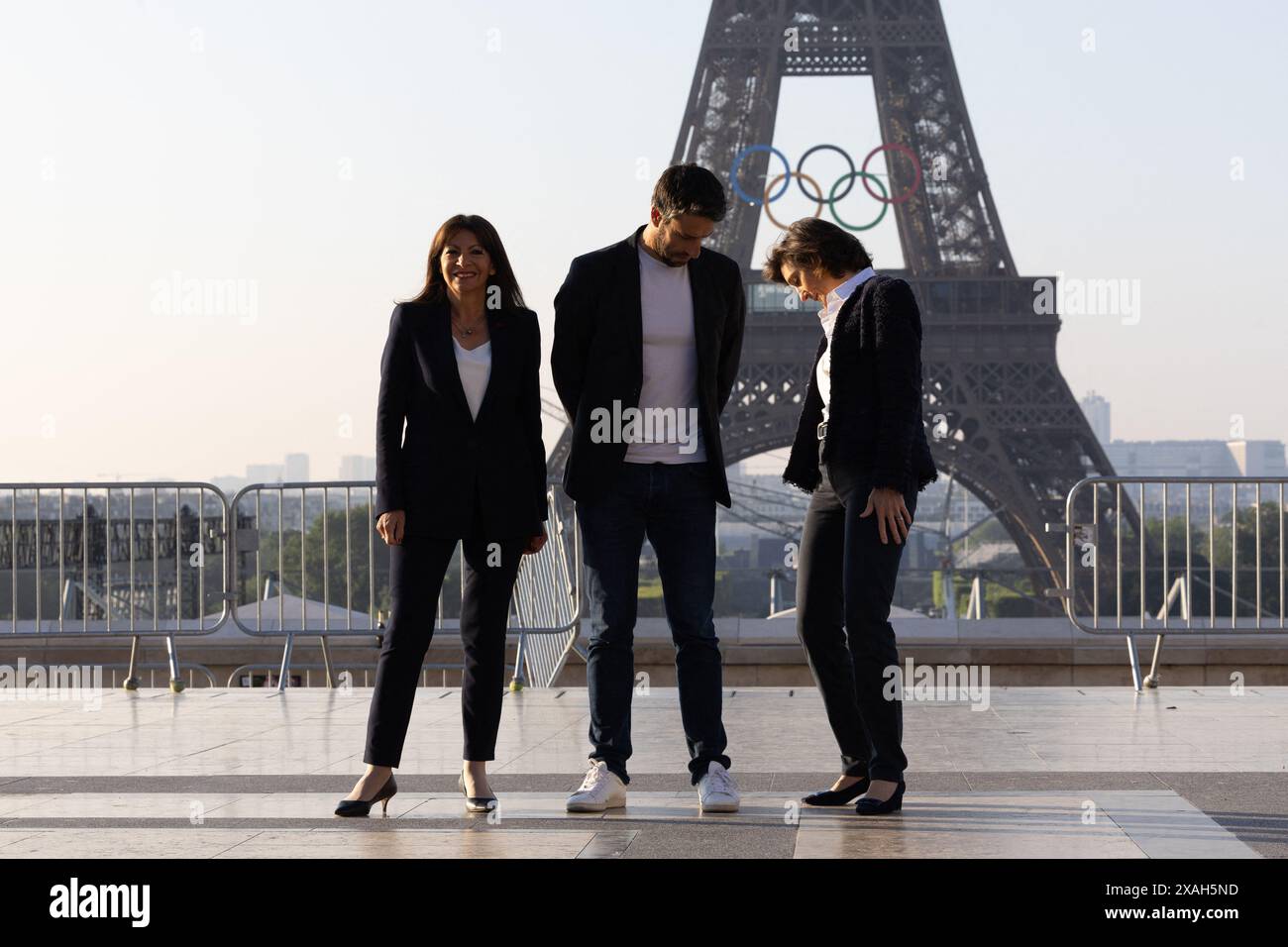 Paris, France. 07th June, 2024. Paris mayor Anne Hidalgo and head of ...