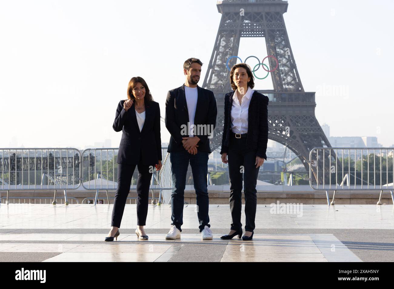 Paris, France. 07th June, 2024. Paris mayor Anne Hidalgo and head of ...