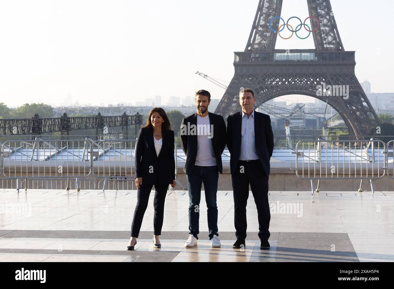 Paris, France. 07th June, 2024. Paris mayor Anne Hidalgo and head of ...