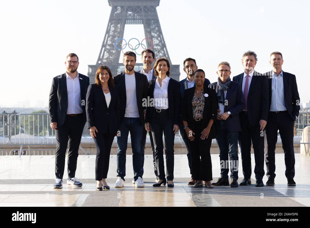 Paris, France. 07th June, 2024. Paris mayor Anne Hidalgo and head of ...