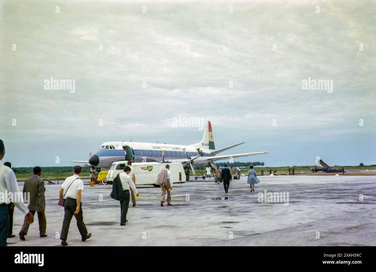 Ghana Airways 9G AAW. Vickers 838 Viscount plane, Kotoka International ...
