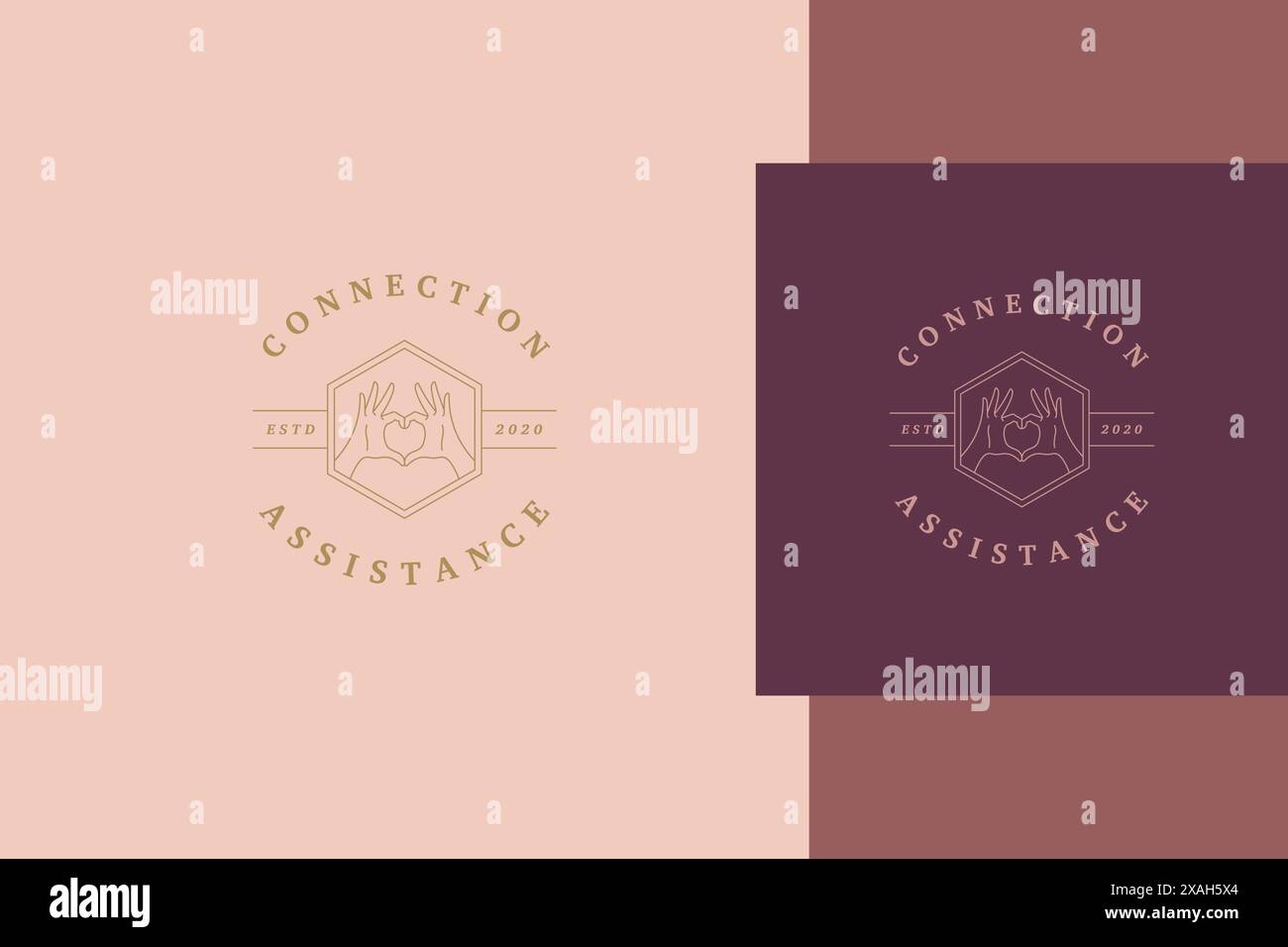 Minimal vector illustration of hexagon shaped linear style emblem ...