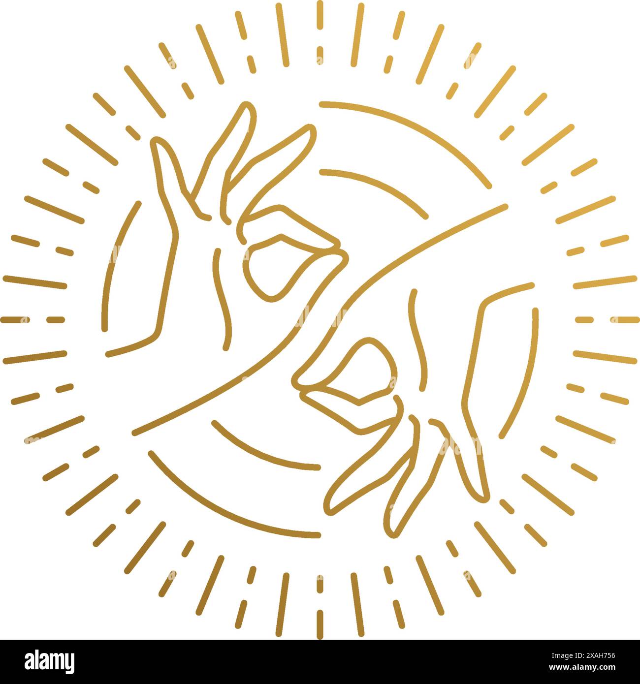 Mudra hand golden Stock Vector Images - Alamy