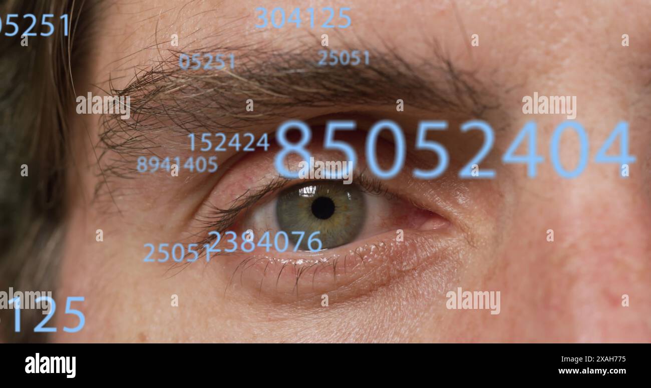 Digital numbers data animation over hi-res stock photography and images ...