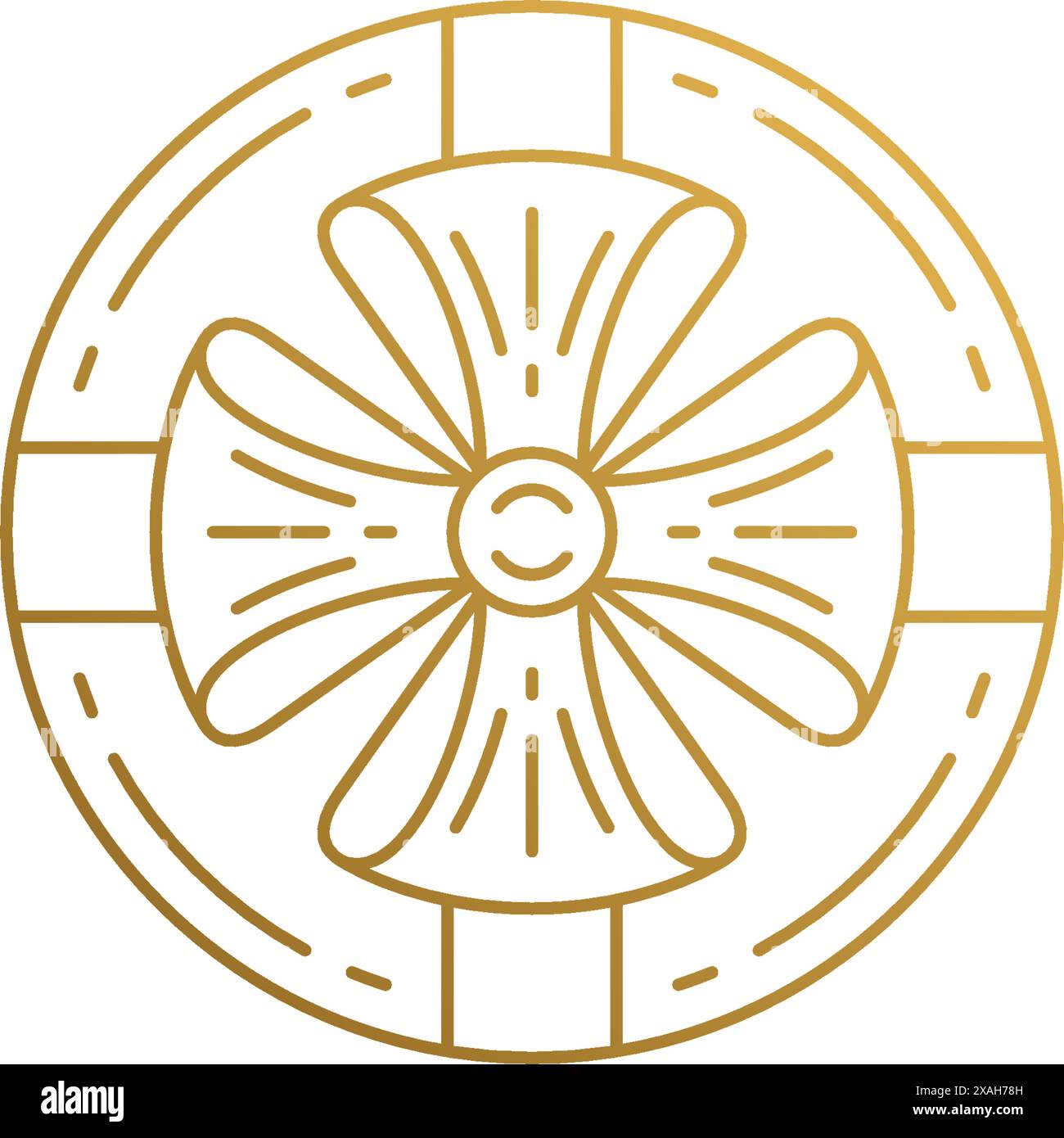 Simple vector illustration of round shaped linear style emblem template ...