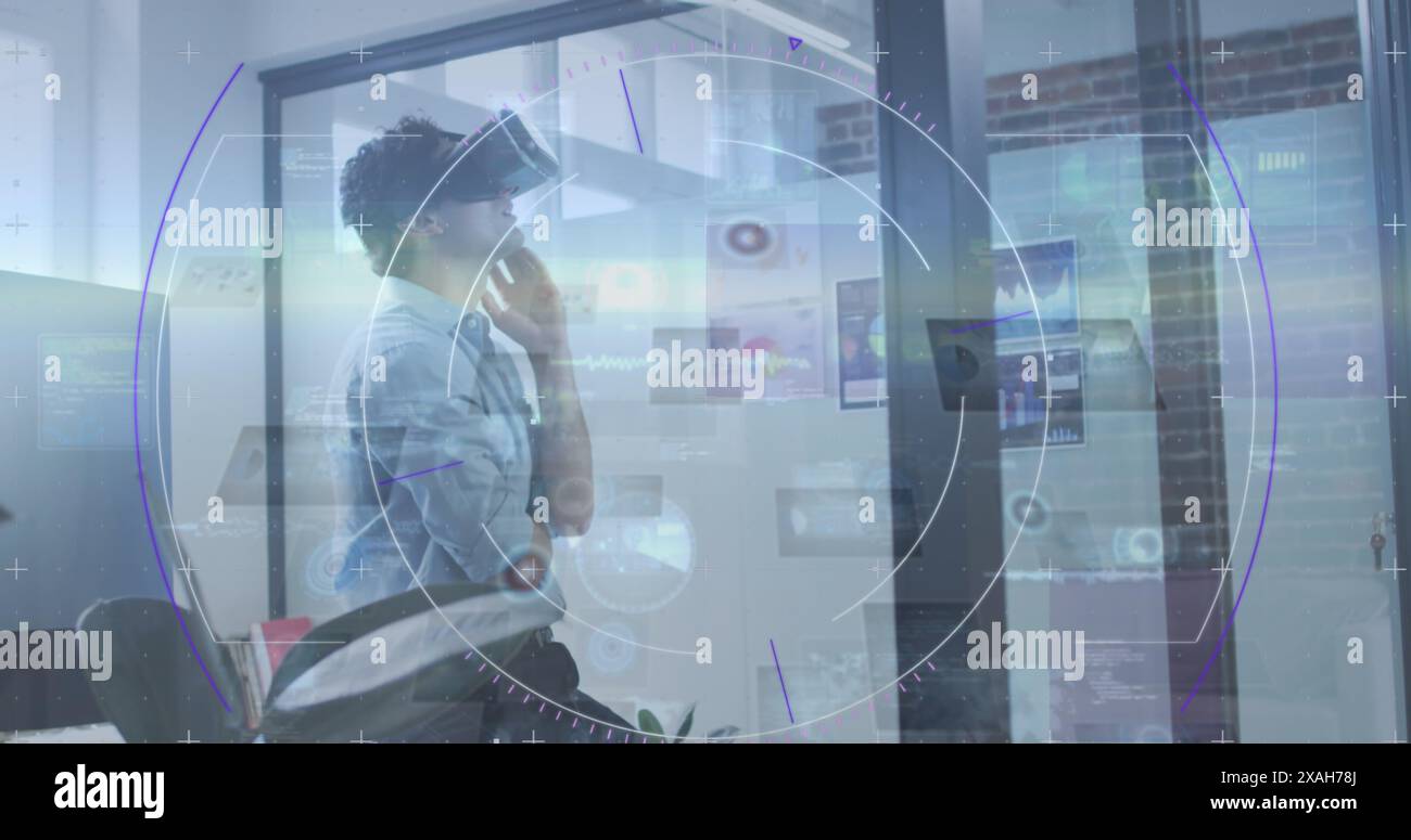 Animation scope scanning over screen hi-res stock photography and ...