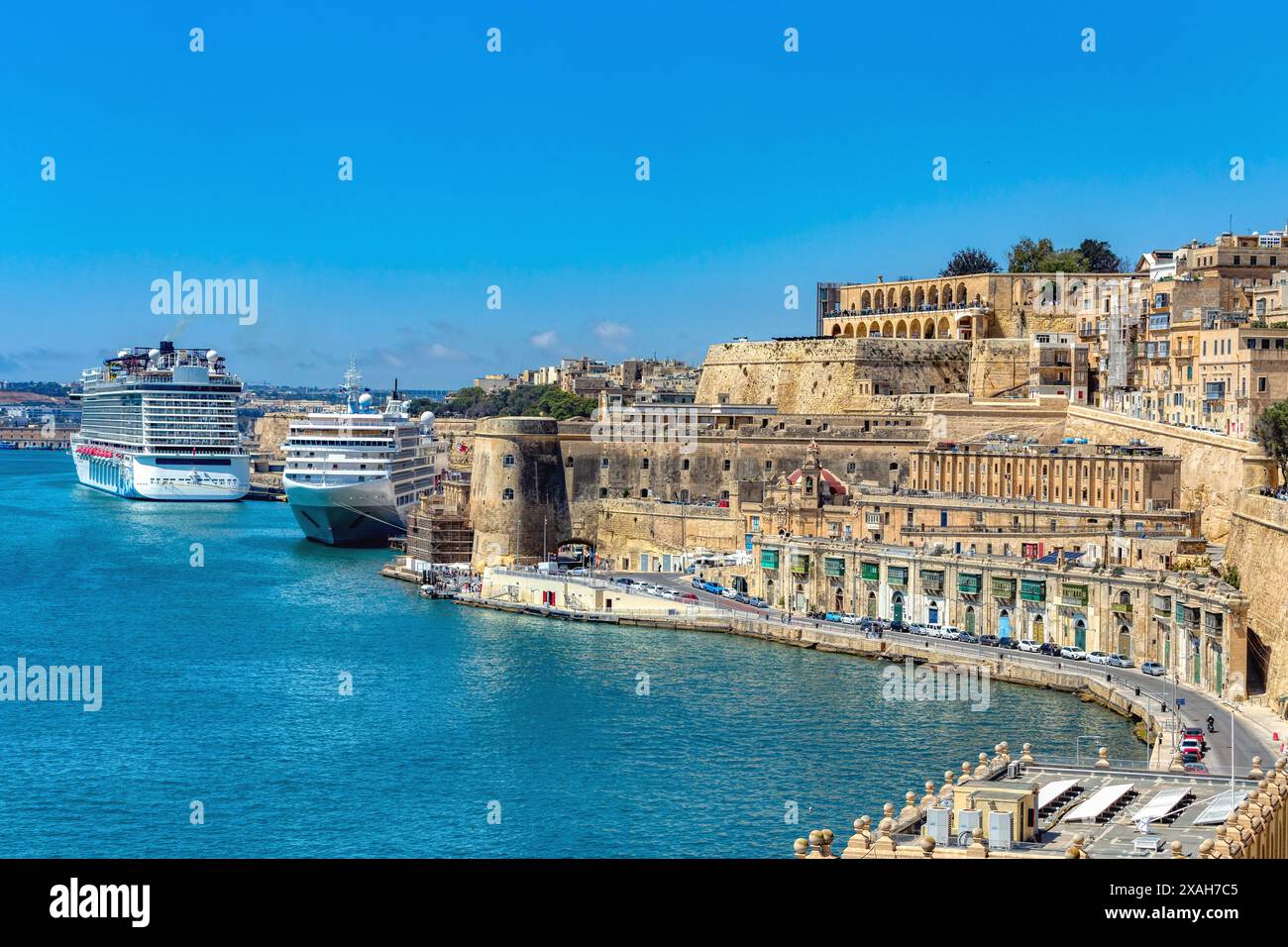 Medieval Malta: Valletta waterfront, Malta, features iconic churches ...