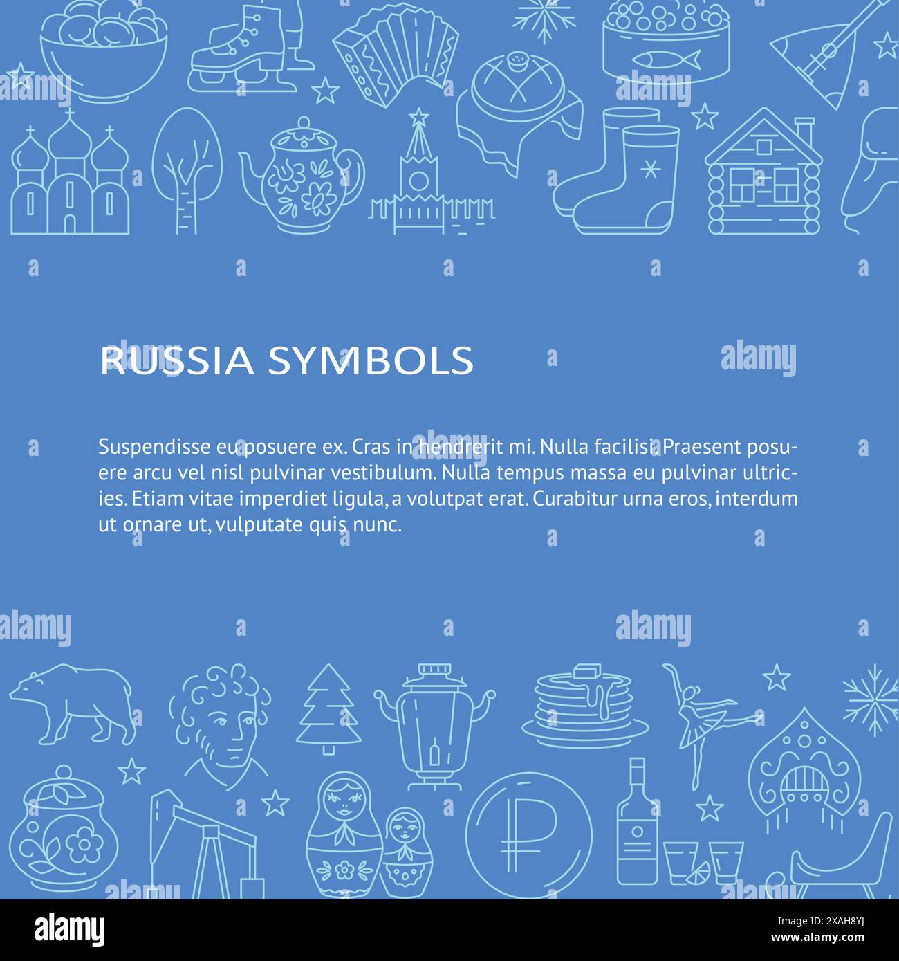 Banner template with Russian traditional symbols and place for text ...